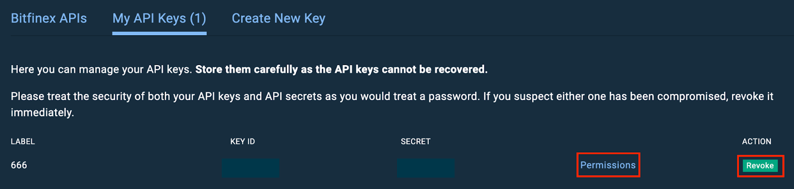 How to create and revoke a Bitfinex API Key – Bitfinex Help Center